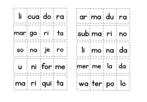 Formando palabras para imprimir - Conmami.com