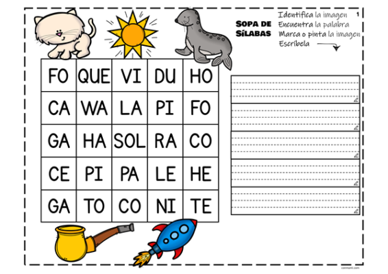 Sopa de Sílabas - Conmami.com