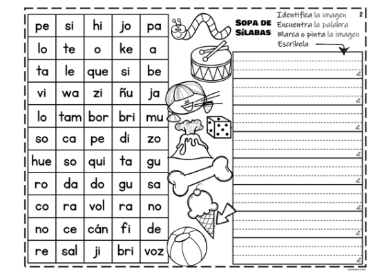 Sopa de Sílabas - Conmami.com