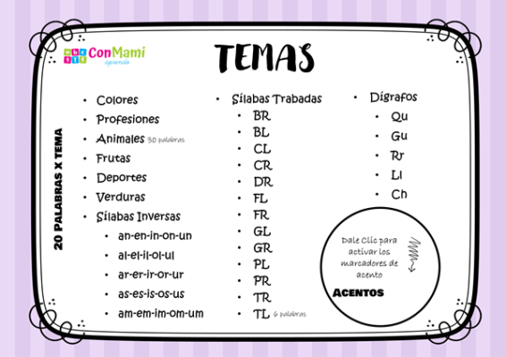 Palabras Secretas - Conmami.com