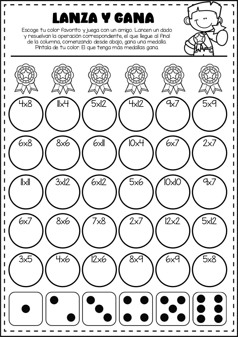 Juego de Multiplicaciones - Lanza y Gana - Conmami.com