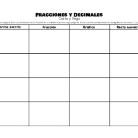 Fracciones y Decimales – Corta y Pega - Conmami.com